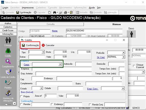 Ga Gemco Implement SaÍdas Como Tornar Obrigatório O Preenchimento Do Campo Cargo No