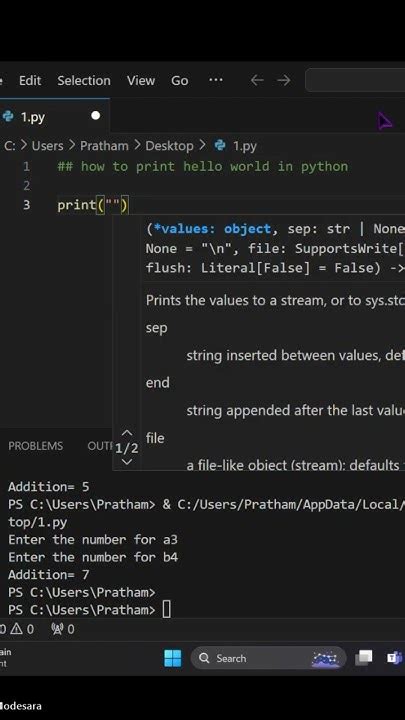 Hello World In Python Language Shortvideo Coding Shortsfeed Shorts Python Viralvideo Youtube
