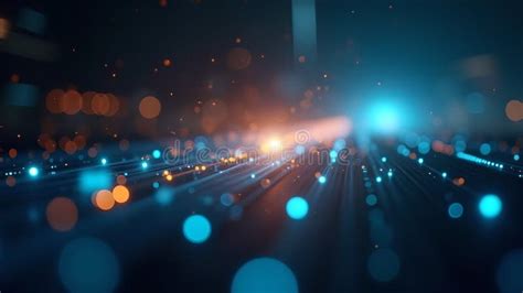 Abstract Glowing Data Stream Visualization Stock Illustration Illustration Of Communication