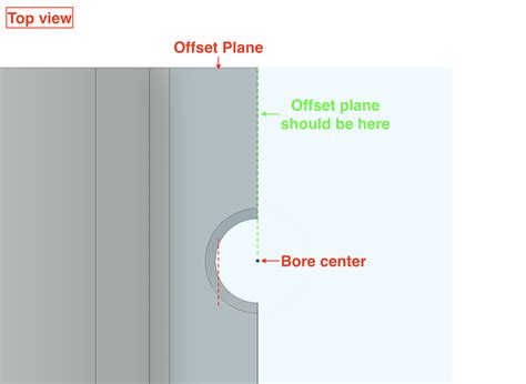 offset plane random offset when trying to center it on a bore boss