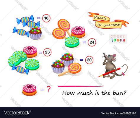 Mathematical Logic Puzzle Game For Smartest How Vector Image