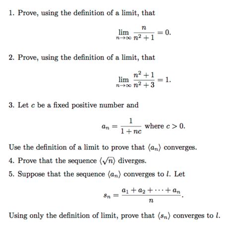 Solved Prove Using The Definition Of A Limit That Lim Chegg