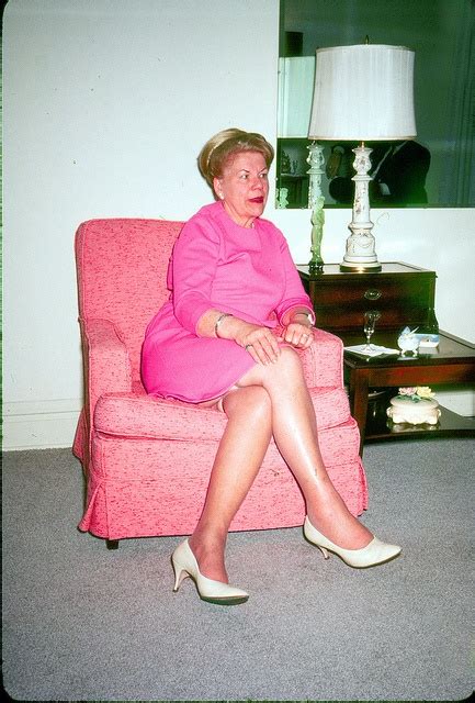 Pink Granny Stockings 1950s Colorized 1980s Housewife 70s House Wife