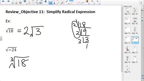 Review Objective Simplify Radical Expression YouTube