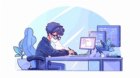 Professional Programmer Coding And Repairing Machine System Premium Ai Generated Vector