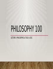 Lecture Logic Pptx PHILOSOPHY LECTURE PHILOSOPHICAL TOOLS LOGIC LOGIC