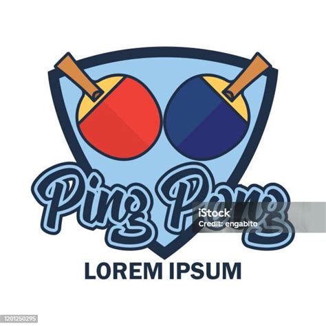 당신의 슬로건 태그 라인 벡터 일러스트에 대한 텍스트 공간이있는 탁구 탁구 휘장 Championship에 대한 스톡 벡터 아트 및 기타 이미지 Championship