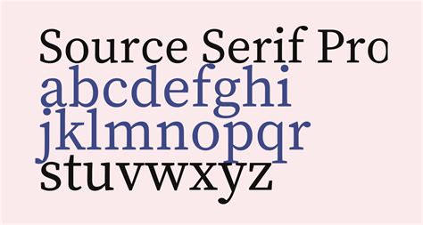 Source Serif Pro Regular Free Font What Font Is