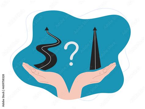 Choice Concept With Two Options Hard Way Or Easy Way Hands And