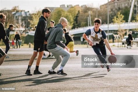 People Playing Streetball At The Street Sports Photography With