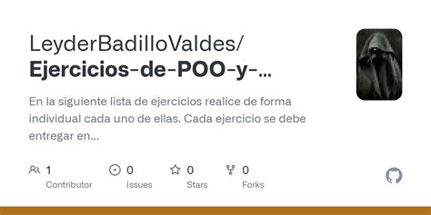 Github Leyderbadillovaldes Ejercicios De Poo Y Modelamiento De Objetos En La Siguiente Lista