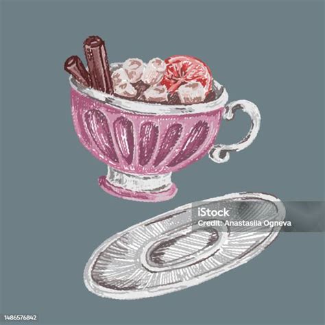 휘핑 크림과 머그잔에 핫 초콜릿 포옹 음료 장식 손으로 그린 스케치 벡터 그림입니다 0명에 대한 스톡 벡터 아트 및 기타 이미지 0명 거품 내기 겨울 Istock