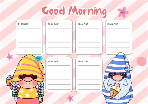 Gnome Schedule Cute Cartoon Template Psd Free Download Pikbest