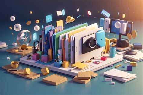 Premium Ai Image 3d Media Data With Video And Photo Gallery Library Searching Image And Video