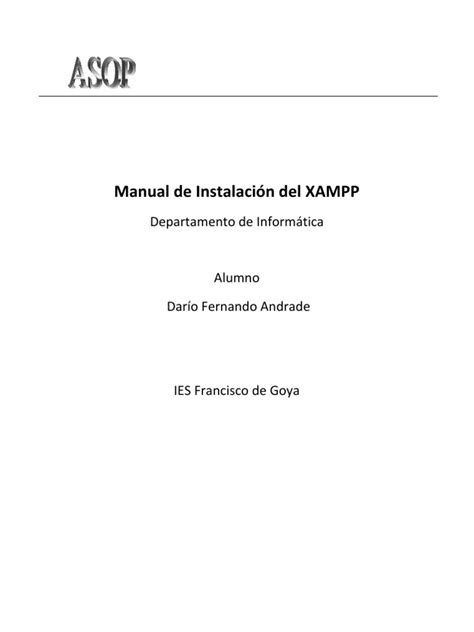 Manual de Instalacion Del XAMPP | PDF | Servidor web | Internet y web