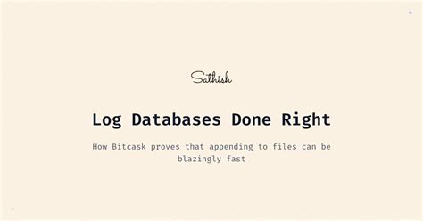 Log Databases Done Right