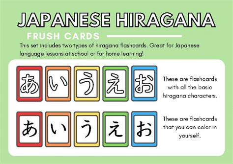 Japanese Hiragana Flashcards Earn Trace And Color All 46 Characters