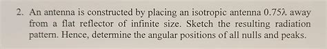 Solved An Antenna Is Constructed By Placing An Isotropic