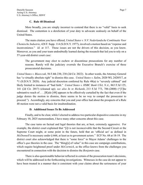 Read The Letter From Emil Bove Accepting Danielle Sassoons Resignation