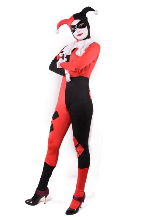 Harley Quinn Jester Outfit Costume Nalagila