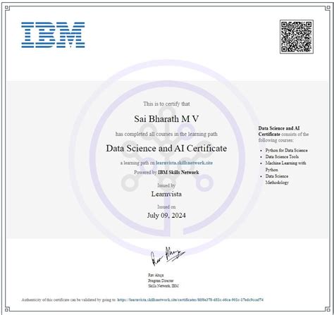 Sai Bharath M V On Linkedin Learnbay Ibm Datascience Ai