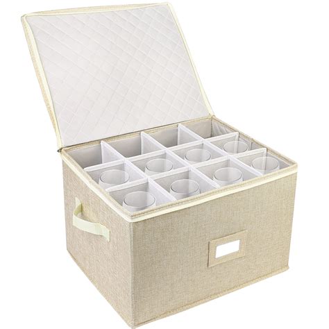 Rebrilliant Stemware Storage Container For Moving Hard Shell