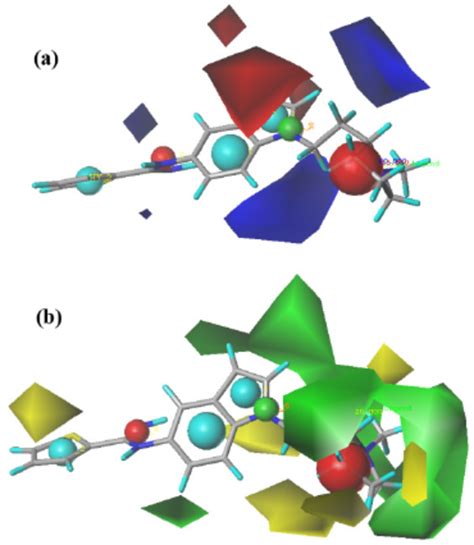 A Comfa Steric Contour Maps And B Comfa Electrostatic Contour