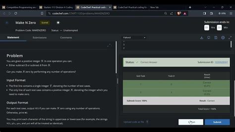 Make N Zero Codechef Solution Youtube