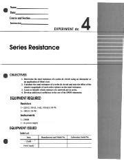Lab3 Series Resistances 1 Pdf Name Date CourseandSection Instructor EXPERIMENT Dc
