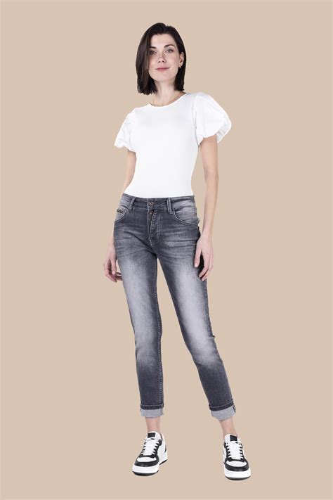 BLUE FIRE Jeans Gigi slim tapered grey denim - Mode Wendeln Shop