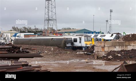 Scrap Class 321 Electric Multiple Unit Trains Waiting To Be Broken Up