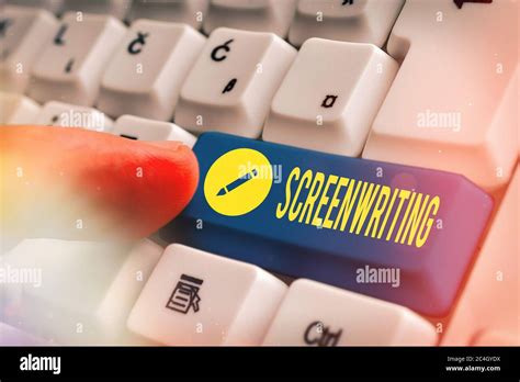 Writing Note Showing Screenwriting Business Concept For The Art And Craft Of Writing Scripts