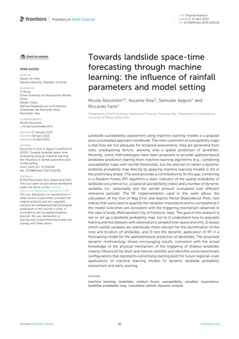 Pdf Towards Landslide Space Time Forecasting Through Machine Learning The Influence Of