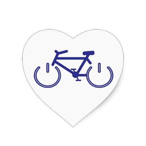Blue Power Bike With White Rims Heart Sticker Bike Has Power Symbols