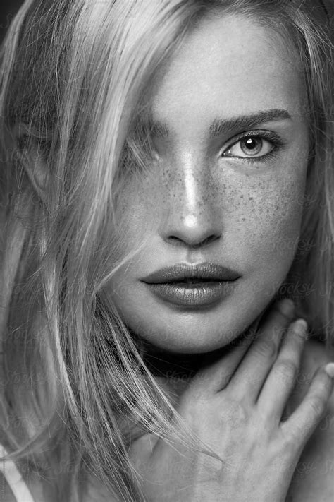 Beautiful Blonde Woman With Freckles By Stocksy Contributor Maja