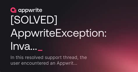 Solved Appwriteexception Invalid Document Structure Attribute