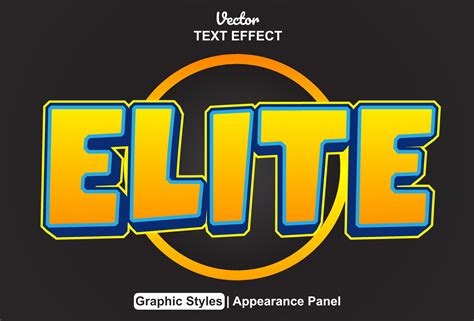 Elite Text Effect With Orange Graphic Style And Editable 23785158 Vector Art At Vecteezy