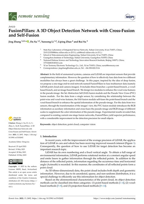 Pdf Fusionpillars A 3d Object Detection Network With Cross Fusion And Self Fusion