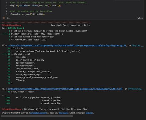 Error With Pyvirtualdisplay Display For The Assignment Unsupervised Learning Recommenders