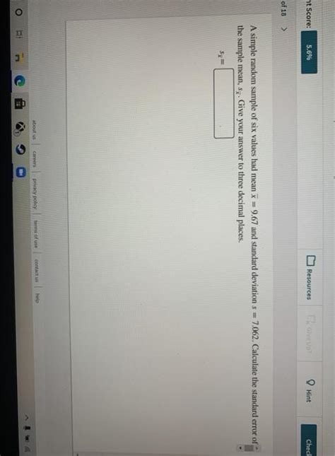 Solved Nt Score 5 6 Resources Hint Check Of 18 A Simple