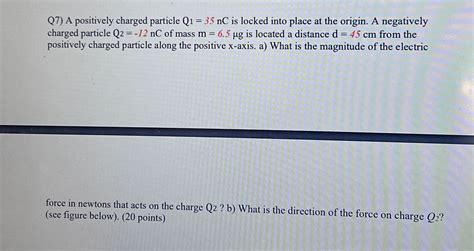 Solved Q7 ﻿a Positively Charged Particle Q1 35nc ﻿is Locked