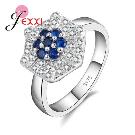 패션 여성 실버 반지 웨딩 보석 빈티지 발렌타인 데이 선물 Cz 크리스탈 약혼 파티 밴드 반지party Bandparty Fashionring Wedding