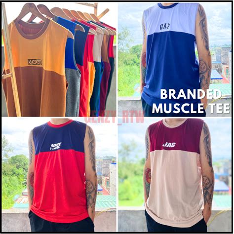 Mens Muscle Tee Branded Muscle Tee Tank Top Mens Two Tone Muscle