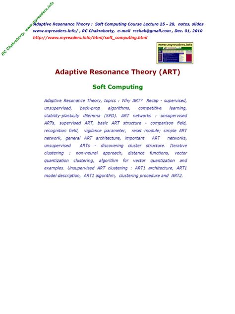 Adaptive Resonance Theory Art Pdf