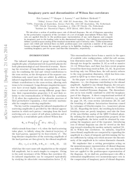 Pdf Imaginary Parts And Discontinuities Of Wilson Line Correlators