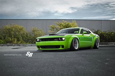 Green Dodge Challenger Srt Hellcat With Liberty Walk Kit Gtspirit