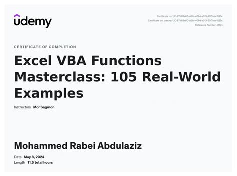 Mohammed Abdulaziz On Linkedin 💫 Visual Basic In Excel 💫 🚨 115 Hours