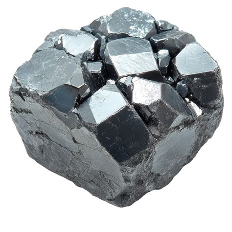 Shiny Hematite Mineral Rock Formation With Metallic Luster Captured