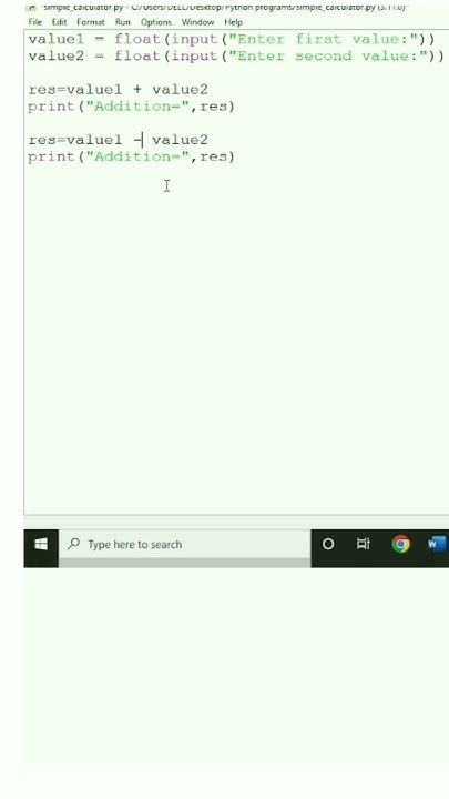 Simple Calculator Operatorsinpython Code Python Pythonprogramming