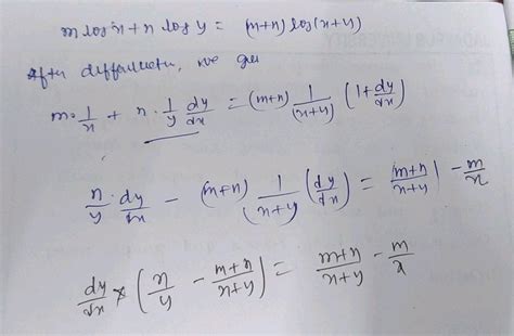 olution y x y m taking log on both sides we get m log x n